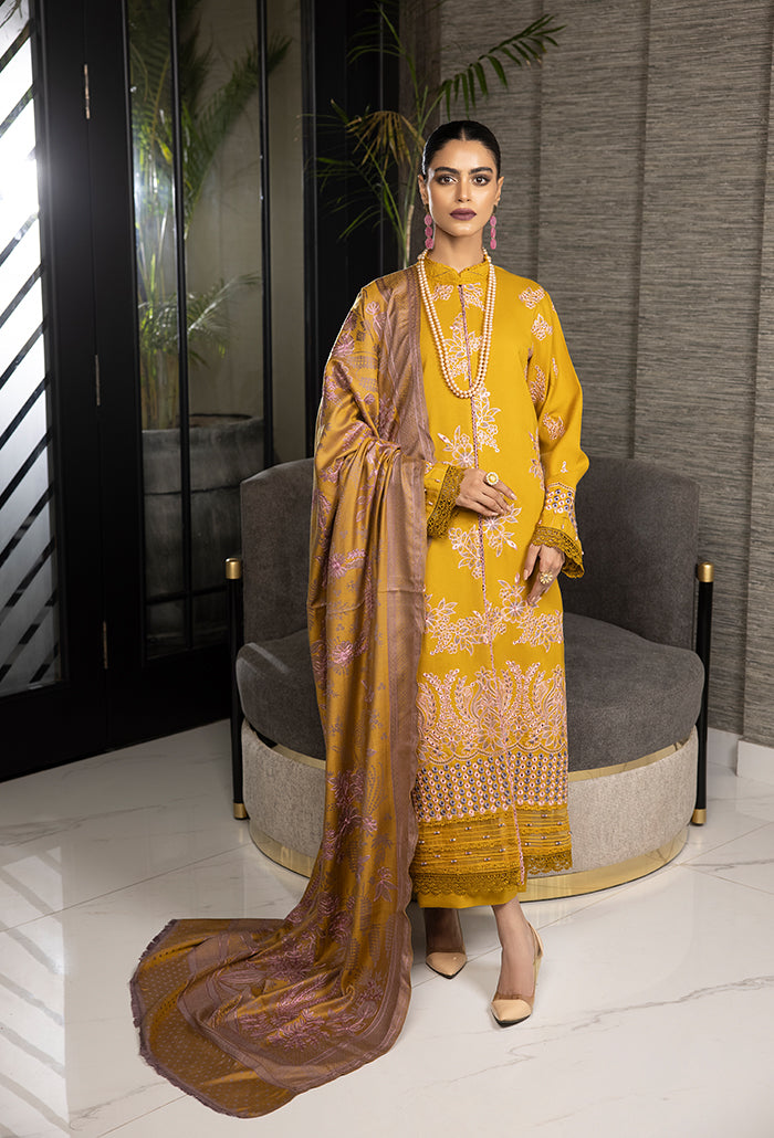 Zimal-hand embroidery wool jacquard shawl-ZM-09 – Humdum