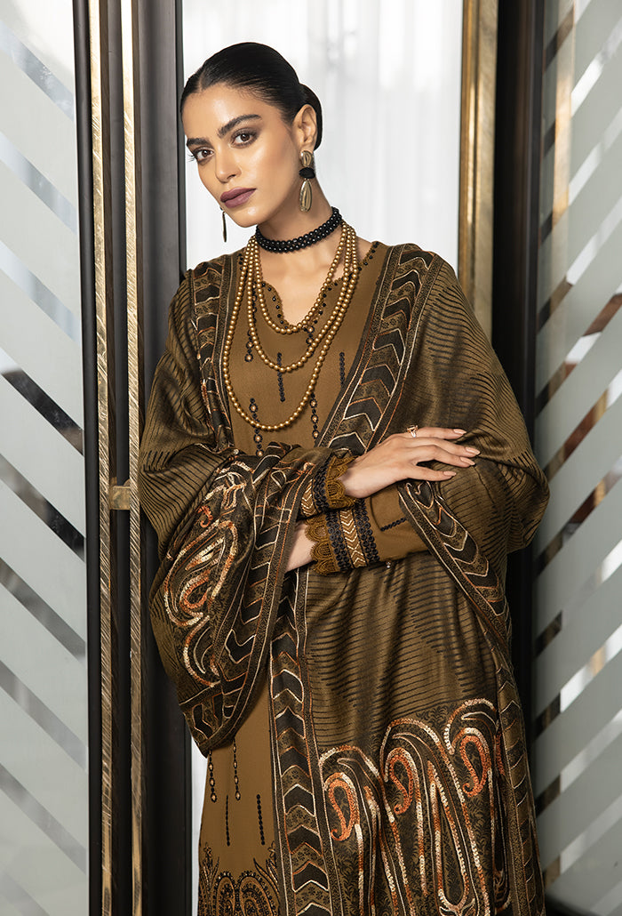 Zimal-hand embroidery wool jacquard shawl-ZM-06 – Humdum